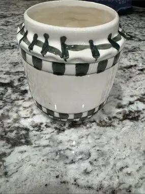 Kitchen | Handpainted Ceramic Fruit Jar White With Redorange Fruit ...